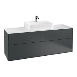 Villeroy & Boch Villeroy und Boch Finion Waschtischunterschrank F19100HG 160x60,3cm, Abdeckplatte white matt, Midnight Blue Matt Lacquer
