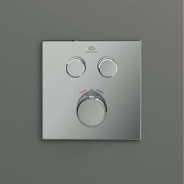 Ideal Standard CeraTherm Navigo Brausethermostat Unterputz A7302AA eckig, 2 Entnahmen, Fertigmontageset, verchromt