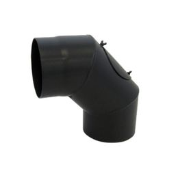 Bertrams ST-Pu Segmentbogen 08SBRV90-225L 90&deg;, 225 mm, geschwei&szlig;t, pulverbeschichtet, schwarz, Reinigungs&ouml;ffnung
