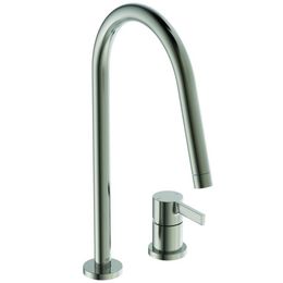 Ideal Standard Gusto K&uuml;chen-2-Loch-Armatur BD422GN silver storm, mit hohem Rohrauslauf
