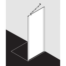 Kermi Pasa XP Seitenwand f&uuml;r Pendelt&uuml;r mit Festfeld PXUWD083201UK 83x200cm, silber mattglanz, ESG SR Opaco, auf Duschplatz
