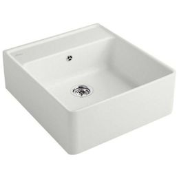 Villeroy & Boch Villeroy und Boch Spülstein Einzelbecken 632062SM Ablaufgarnitur, Exzenterbetätigung, Befestigungssatz, Steam