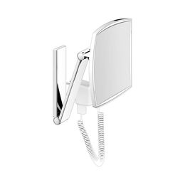 KEUCO iLook_move Kosmetikspiegel 17613179001 Aluminium-finish, Stecker-Transformator, Wandmodell, beleuchtet, 200 x 200 mm