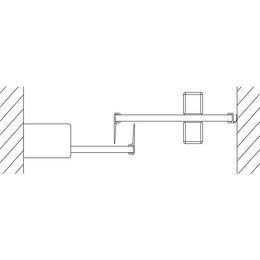 Kermi Nica Gleitt&uuml;r 2-tlg., mit Festfeld NIL2R10020VAK 100x200cm, silber hochglanz, ESG klar, rechts