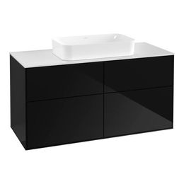 Villeroy & Boch Villeroy und Boch Finion Waschtischunterschrank G26100PH 120x60,3cm, Emotion, Abdeckplatte white matt, Glossy Black Lacquer