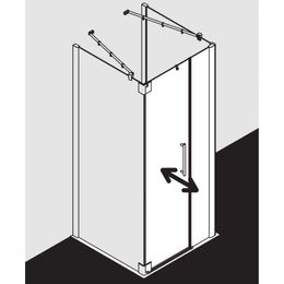 Kermi Pasa XP Pendelt&uuml;r 1-fl. u Festfeld f&uuml;r Seitenwand PX1FR09320VPK 93x200cm, silber hochglanz, ESG klar Clean, rechts, auf Duschplatz