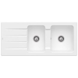 Villeroy & Boch Villeroy & Boch Architectura Einbausp&uuml;le 338002RW mit Ablaufgarnitur und Exzenterbet&auml;tigung, Stone White