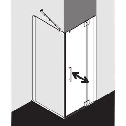 Kermi Pasa XP Pendelt&uuml;r 1-fl. Festfeld f&uuml;r Seitenwand PX1WR10320VUK 103x200cm, silber hochglanz, ESG SR Opaco, rechts, auf Duschplatz