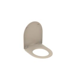 Geberit Renova WC-Sitz 573025080 Scharniere Messing verchromt, bahamabeige, mit Absenkautomatik, Befestigung von oben