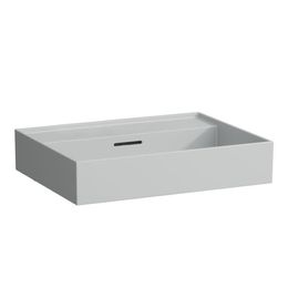 Laufen Kartell Aufsatzwaschtisch H8163337591091, 60x46cm, grau, &Uuml;berl., ohne Hahnl., Saphirkeramik
