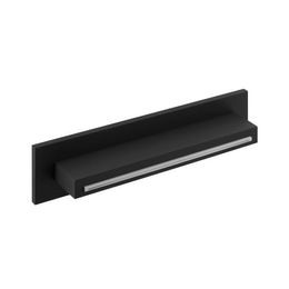Herzbach Deep Black Schwall-Wandauslauf 23.697000.1.12 schwarz matt, f&uuml;r Wand-Aufputzmontage, 346 x 80 mm, Ausladung 63,5 mm