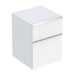 Geberit iCon Seitenschrank 502315012 45x60x47,6cm, 2 Schubladen, wei&szlig;/lackiert hochgl&auml;nzend/Griff glanzverchromt