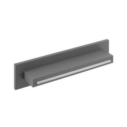 Herzbach Deep Grey Schwall-Wandauslauf 23.697000.1.06 346x80mm, f&uuml;r Wand-Aufputzmontage, grau matt