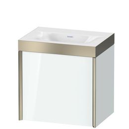 Duravit XViu Waschtisch-Unterschrank XV4631NB185P 45x33,3cm, 1 T&uuml;r, rechts, ohne Hahnloch, champagner matt, Rahmen P, wei&szlig; hochglanz