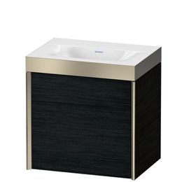 Duravit XViu Waschtisch-Unterschrank XV4631NB116P 45x33,3cm, 1 T&uuml;r, rechts, ohne Hahnloch, champagner matt, Rahmen P, Eiche schwarz
