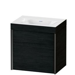 Duravit XViu Waschtisch-Unterschrank XV4631NB216C 45x33,3cm, 1 T&uuml;r, rechts, ohne Hahnloch, schwarz matt, Rahmen C, Eiche schwarz