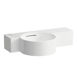 Laufen Val Handwaschbecken H8152830001131 55x31,5cm, Ablage rechts, ohne &Uuml;berlauf, mit Hahnloch links, wei&szlig;