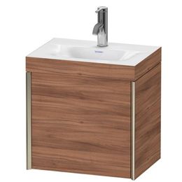Duravit XViu Waschtisch-Unterschrank XV4631OB179C 45x33,3cm, 1 T&uuml;r, rechts, 1 Hahnloch, champagner matt, Rahmen C, nussbaum natur