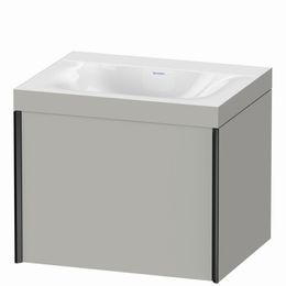 Duravit XViu Waschtisch-Unterschrank XV4609NB207C 60x48cm, 1 Auszug, ohne Hahnloch, schwarz matt, Rahmen C, betongrau matt