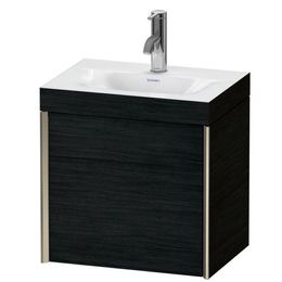 Duravit XViu Waschtisch-Unterschrank XV4631OB116C 45x33,3cm, 1 T&uuml;r, rechts, 1 Hahnloch, champagner matt, Rahmen C, Eiche schwarz