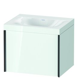Duravit XViu Waschtisch-Unterschrank XV4609NB285C 60x48cm, 1 Auszug, ohne Hahnloch, schwarz matt, Rahmen C, wei&szlig; hochglanz