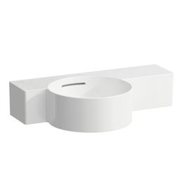 Laufen Val Handwaschbecken H8152834008131 55x31,5cm, Ablage rechts, mit &Uuml;berlauf, ohne Hahnloch, schneidbar, wei&szlig; LCC