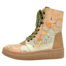 Schn&uuml;rboots DOGO "Future High Top Boots Explore Damen Stiefeletten", Damen, Gr. 41, Normalschaft, bunt (mehrfarbig), Lederimitat, Schuhe Schn&uuml;rboots, Handgefertigt