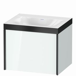 Duravit XViu Waschtisch-Unterschrank XV4609NB285P 60x48cm, 1 Auszug, ohne Hahnloch, schwarz matt, Rahmen P, wei&szlig; hochglanz