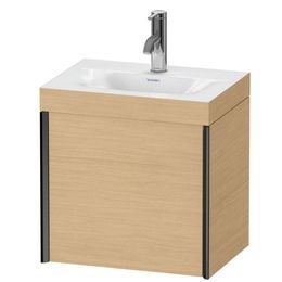 Duravit XViu Waschtisch-Unterschrank XV4631OB230C 45x33,3cm, 1 T&uuml;r, rechts, 1 Hahnloch, schwarz matt, Rahmen C, Eiche natur
