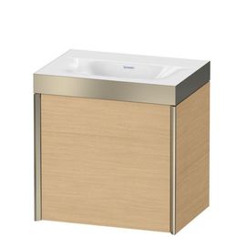 Duravit XViu Waschtisch-Unterschrank XV4631NB130P 45x33,3cm, 1 T&uuml;r, rechts, ohne Hahnloch, champagner matt, Rahmen P, Eiche natur