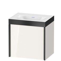 Duravit XViu Waschtisch-Unterschrank XV4631NB222P 45x33,3cm, 1 T&uuml;r, rechts, ohne Hahnloch, schwarz matt, Rahmen P, wei&szlig; hochglanz