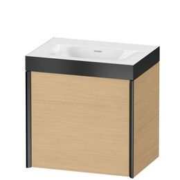 Duravit XViu Waschtisch-Unterschrank XV4630NB230P 45x33,3cm, 1 T&uuml;r, links, ohne Hahnloch, schwarz matt, Rahmen P, Eiche natur