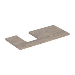 Geberit One Waschtisch-Platte 505294006 105 x 3 x 47 cm, Nussbaum hickory/Melamin Holzstruktur, Ausschnitt links