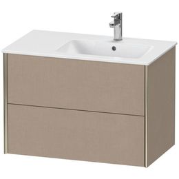 Duravit XViu Waschtisch-Unterschrank XV41590B175 81x48x56cm, 2 Schubk&auml;sten, Becken rechts, champagner matt, leinen