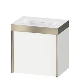 Duravit XViu Waschtisch-Unterschrank XV4630OB122P 45x33,3cm, 1 T&uuml;r, links, 1 Hahnloch, champagner matt, Rahmen P, wei&szlig; hochglanz