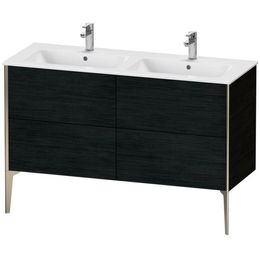 Duravit XViu Waschtisch-Unterschrank XV44850B116 128x48x59,4cm, 4 Ausz&uuml;ge, stehend, champagner matt, Eiche schwarz