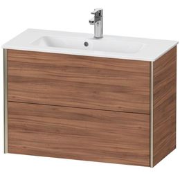 Duravit XViu Waschtisch-Unterschrank XV41790B179 81 x 56 x 39 cm, nussbaum natur, 2 Schubk&auml;sten, wandh&auml;ngend, champagner matt