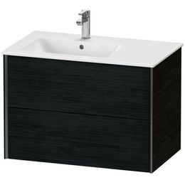 Duravit XViu Waschtisch-Unterschrank XV41580B216 81x48x56cm, 2 Schubkästen, Becken links, schwarz matt, Eiche schwarz