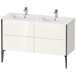Duravit XViu Waschtisch-Unterschrank XV44850B222 128x48x59,4cm, 4 Ausz&uuml;ge, stehend, schwarz matt, wei&szlig; hochglanz