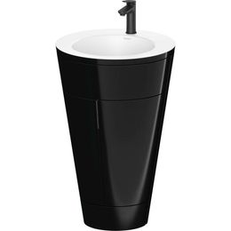 Duravit Starck 1,c-bonded Set S19512OBD400010 Griff Diamantschwarz, Keramik Wei&szlig; Matt, Innenbeleuchtung, bodenstehend Schwarz Hochglanz, 864 x 560 x 605 mm