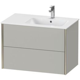 Duravit XViu Waschtisch-Unterschrank XV41590B107 81x48x56cm, 2 Schubk&auml;sten, Becken rechts, champagner matt, betongrau matt