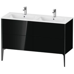 Duravit XViu Waschtisch-Unterschrank XV44850B240 128x48x59,4cm, 4 Ausz&uuml;ge, stehend, schwarz matt, schwarz hochglanz
