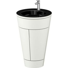 Duravit Starck 1,c-bonded Set S19515O70390000 Griff Edelstahl, Keramik Schwarz Matt, bodenstehend, Nordic Wei&szlig; Seidenmatt, 864 x 560 x 605 mm