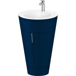 Duravit Starck 1,c-bonded Set S19512O70980010 Griff Edelstahl, Keramik Wei&szlig; Matt, Innenbeleuchtung, bodenstehend Nachtblau Seidenmatt, 864 x 560 x 605 mm