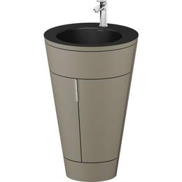 Duravit Starck 1,c-bonded Set S19514O10920000 Griff Chrom, Keramik Schwarz Matt, bodenstehend, Stein Grau Seidenmatt, 864 x 560 x 605 mm
