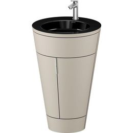 Duravit Starck 1,c-bonded Set S19515O70600010 Griff Edelstahl, Keramik Schwarz Matt, Innenbeleuchtung, bodenstehend, Taupe Seidenmatt, 864 x 560 x 605 mm