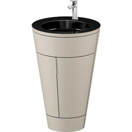 Duravit Starck 1,c-bonded Set S19515O10600000 Griff Chrom, Keramik Schwarz Matt, bodenstehend, Taupe Seidenmatt, 864 x 560 x 605 mm