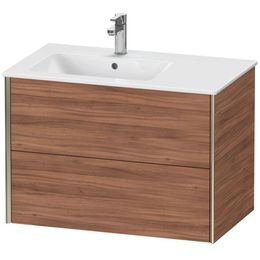 Duravit XViu Waschtisch-Unterschrank XV41580B179 81x48x56cm, 2 Schubk&auml;sten, Becken links, champagner matt, nussbaum natur