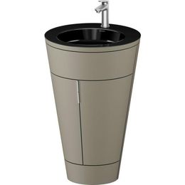 Duravit Starck 1,c-bonded Set S19515O70920000 Griff Edelstahl, Keramik Schwarz Matt, bodenstehend, Stein Grau Seidenmatt, 864 x 560 x 605 mm