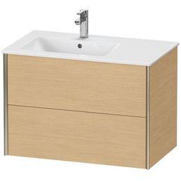 Duravit XViu Waschtisch-Unterschrank XV41580B130 81x48x56cm, 2 Schubk&auml;sten, Becken links, champagner matt, Eiche natur